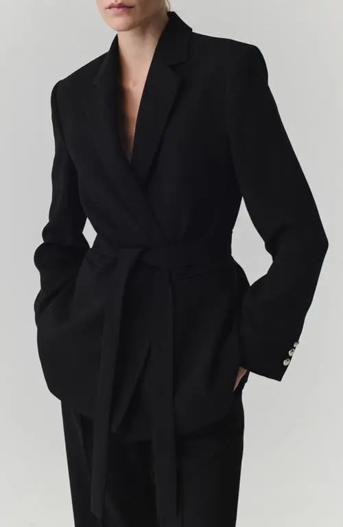 Mango Tie Waist Blazer