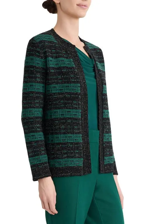 KASPER Metallic Stripe Cardigan