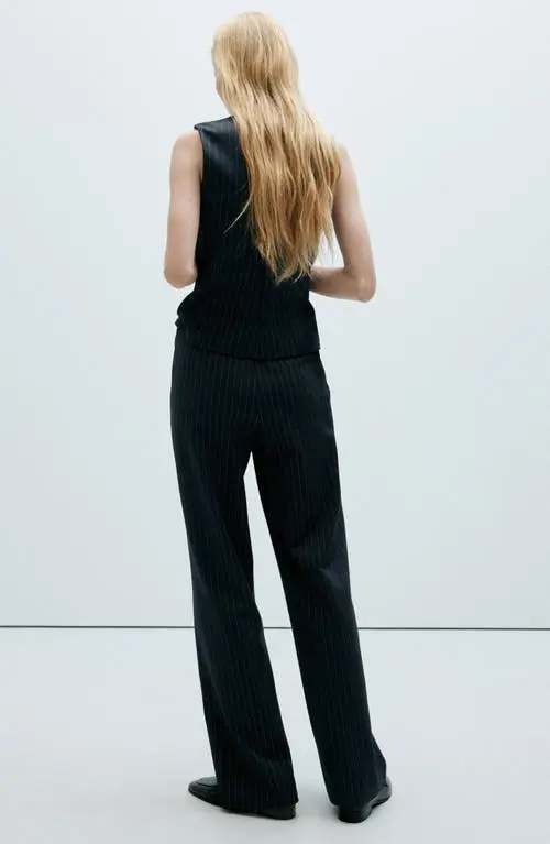 Mango Pinstripe Straight Leg Pants