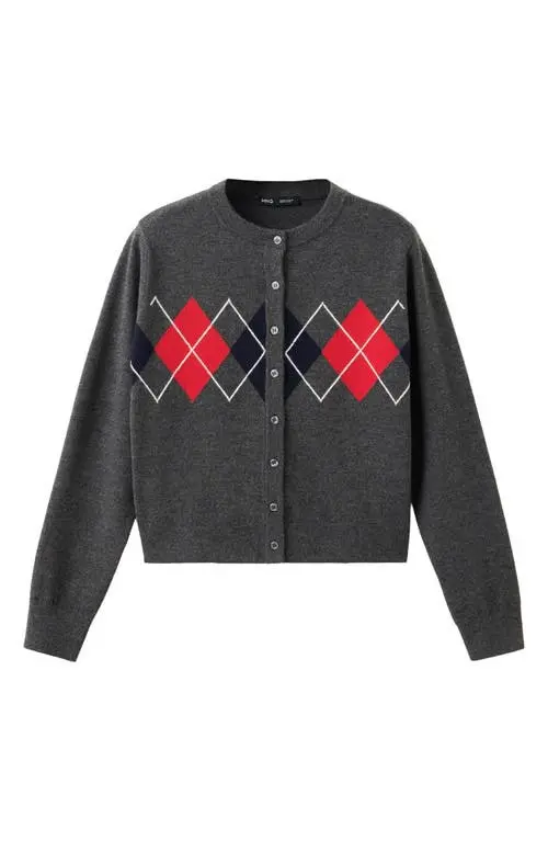 Mango Argyle Cardigan