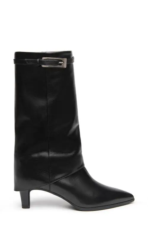 NEROGIARDINI Pointed Toe Cuff Leather Boot