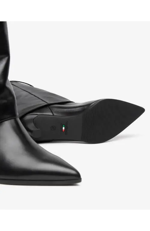 NEROGIARDINI Pointed Toe Cuff Leather Boot
