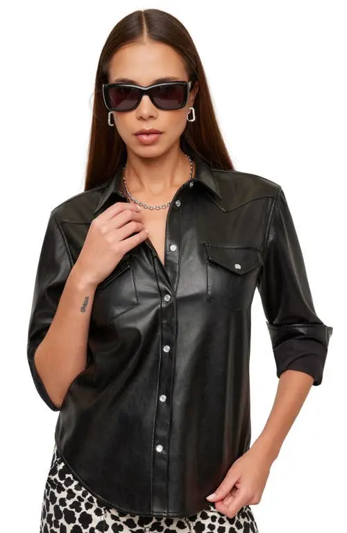 Fifteen Twenty Anna Faux Leather Shirt