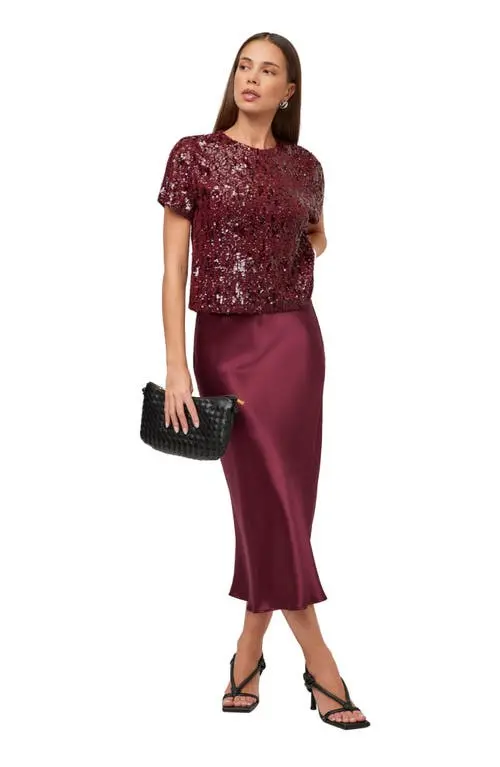 Fifteen Twenty Mia Bias Midi Skirt - Merlot