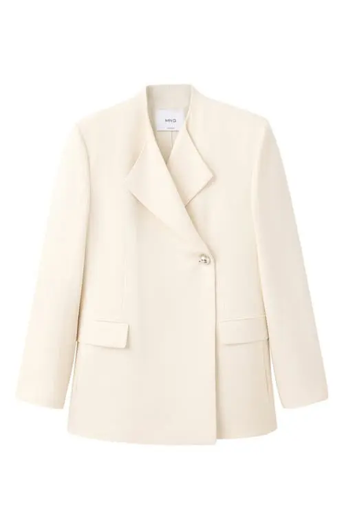 Mango Metallic Button Linen Blend Blazer