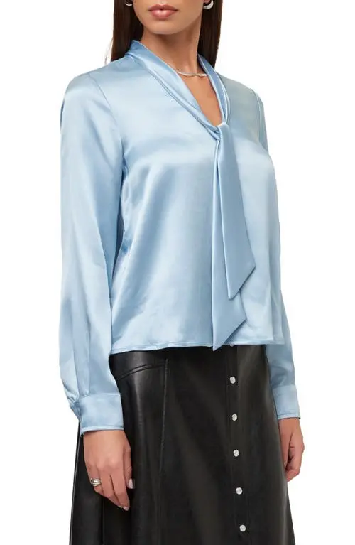 Fifteen Twenty Patty Tie Neck Satin Shirt