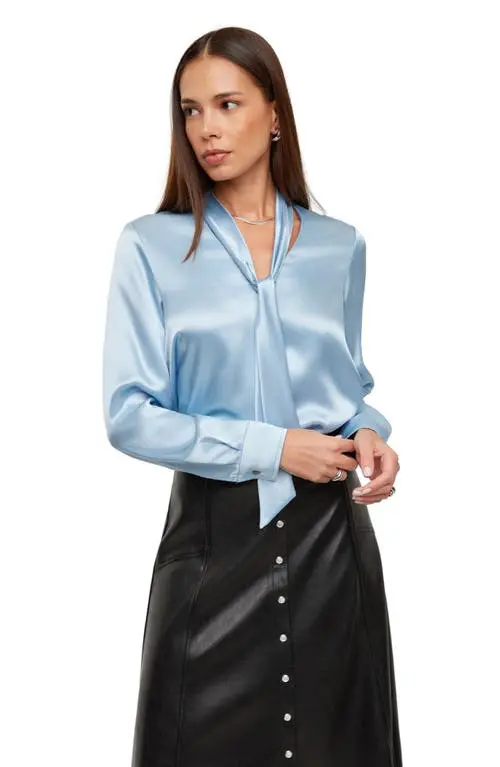Fifteen Twenty Patty Tie Neck Satin Shirt