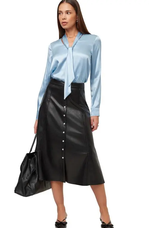 Fifteen Twenty Patty Tie Neck Satin Shirt