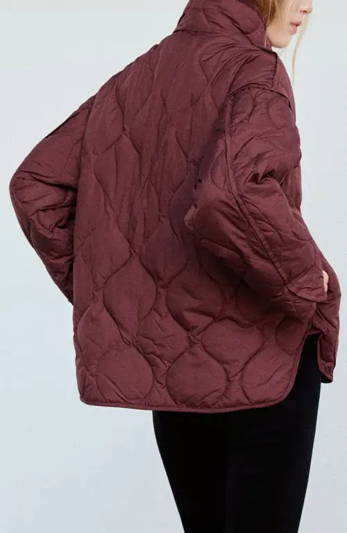 Mango Quilted Anorak With Detachable Scarf