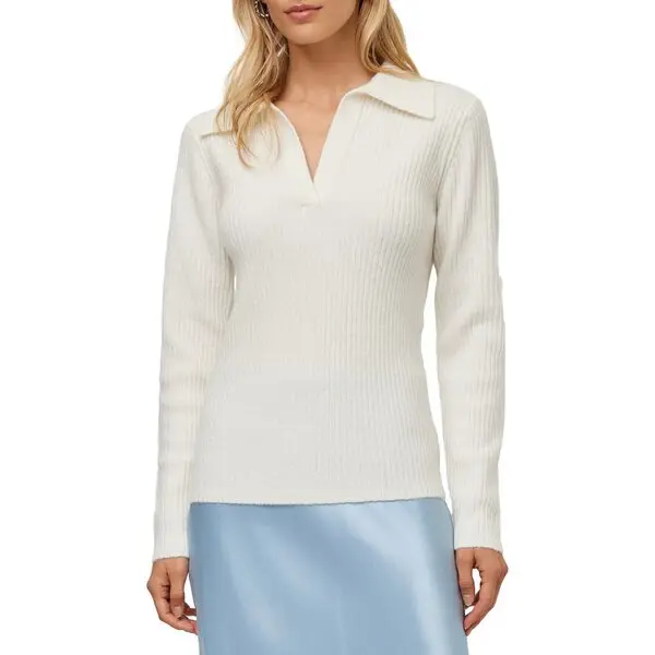 Fifteen Twenty Daphne Collar Rib Sweater - Cream