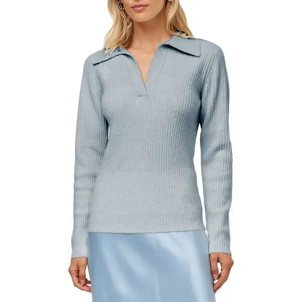 Fifteen Twenty Daphne Collar Rib Sweater - Glacier