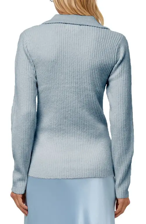 Fifteen Twenty Daphne Collar Rib Sweater - Glacier