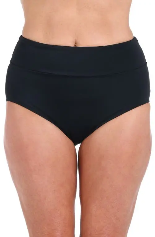 MAXINE OF HOLLYWOOD Wide Waist Bikini Bottoms - Black