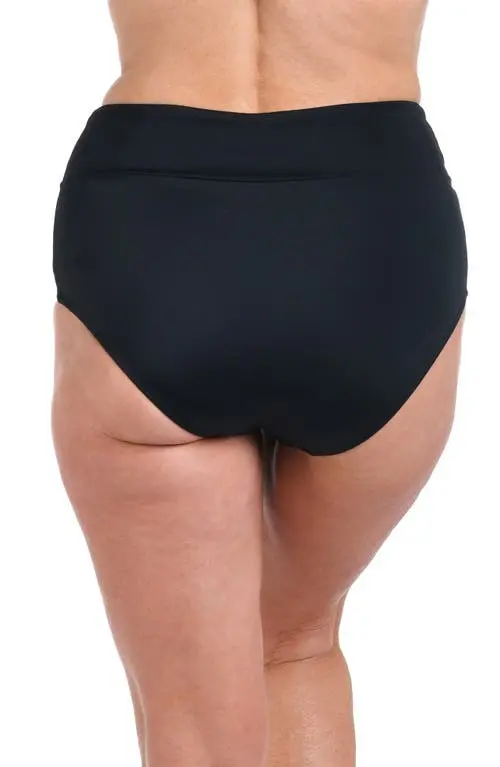 MAXINE OF HOLLYWOOD Wide Waist Bikini Bottoms - Black