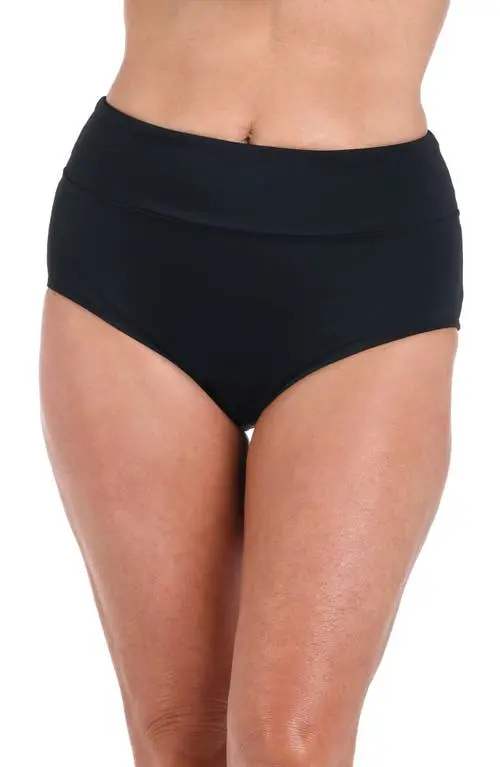 MAXINE OF HOLLYWOOD Wide Waist Bikini Bottoms - Black