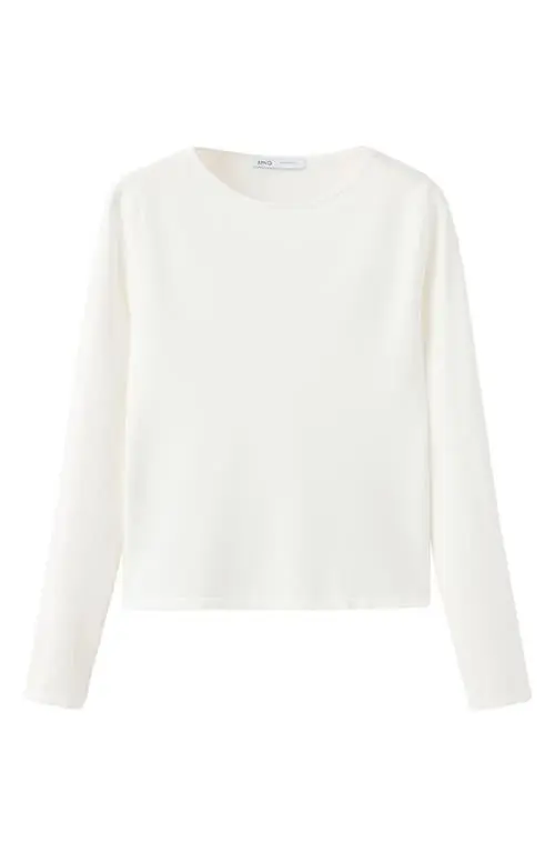 Mango Fitted Boat Neck Sweater - Ecru