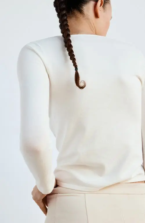 Mango Fitted Boat Neck Sweater - Ecru