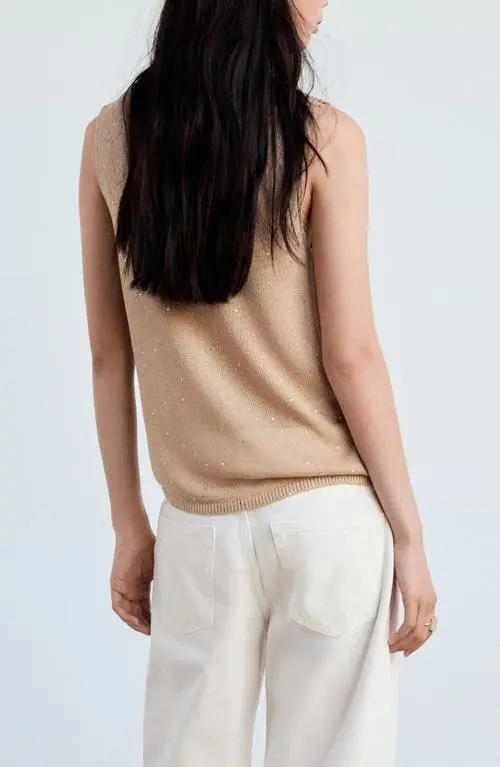 Mango Sequin V-neck Sweater