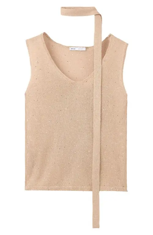 Mango Sequin V-neck Sweater