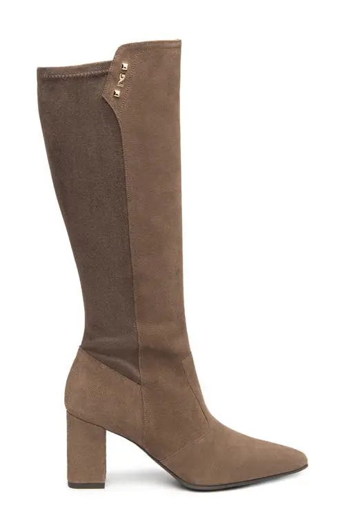 NEROGIARDINI Square Toe Stretch Knee High Boot