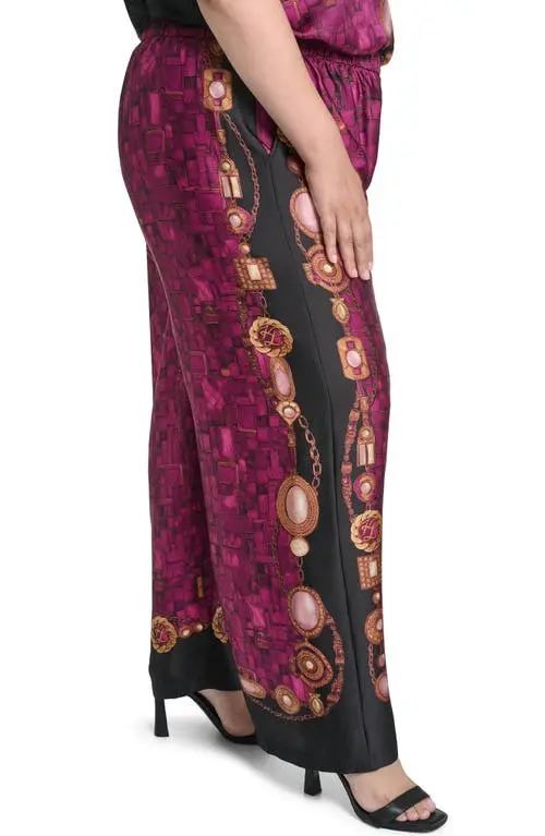 Karl Lagerfeld Paris Printed Wide Leg Soft Pants