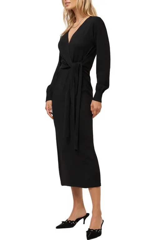 Fifteen Twenty Raya Wrap Midi Sweater Dress