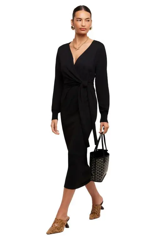 Fifteen Twenty Raya Wrap Midi Sweater Dress