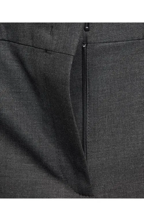 Mango Straight Leg Wool Blend Suit Pants