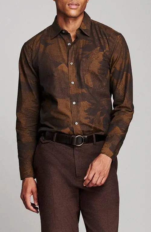 Billy Reid Cypress Archive Peacock Cotton Jacquard Button-up Shirt