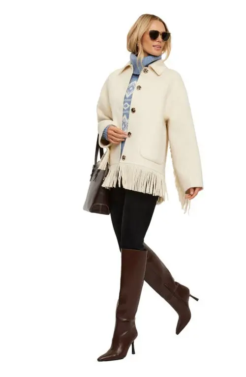 Fifteen Twenty Yara Fringe Wool Blend Jacket