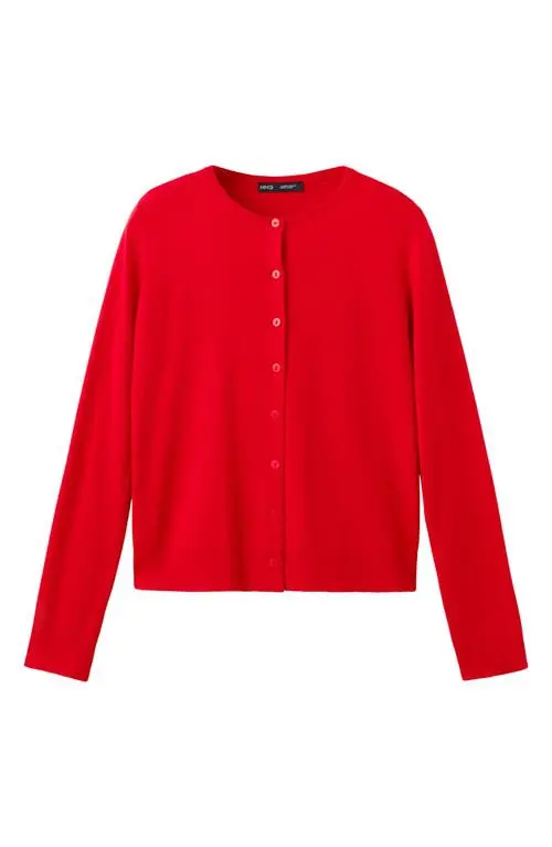 Mango Crewneck Cardigan - Red