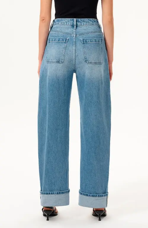 BAYEAS High Waist Cuffed Barrel Jeans - Pallidus