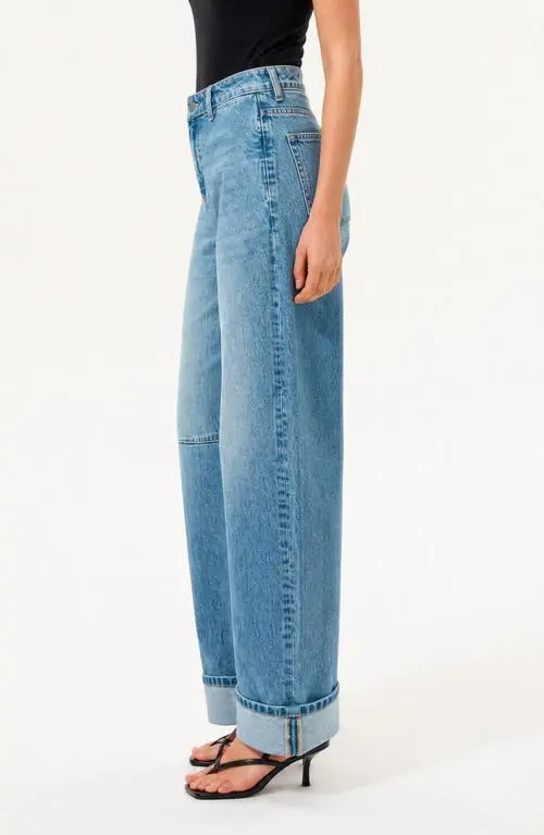 BAYEAS High Waist Cuffed Barrel Jeans - Pallidus