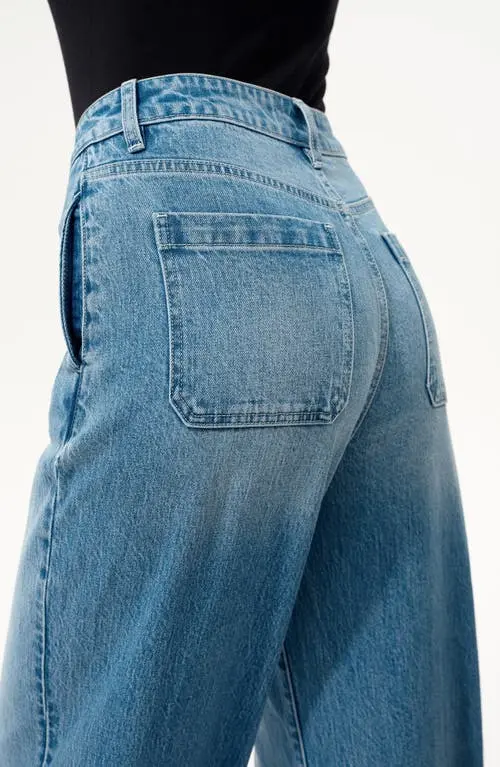 BAYEAS High Waist Cuffed Barrel Jeans - Pallidus