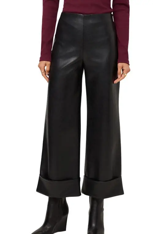 Fifteen Twenty Regina Cuffed Cropped Faux Leather Pants