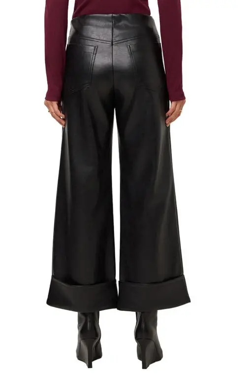 Fifteen Twenty Regina Cuffed Cropped Faux Leather Pants