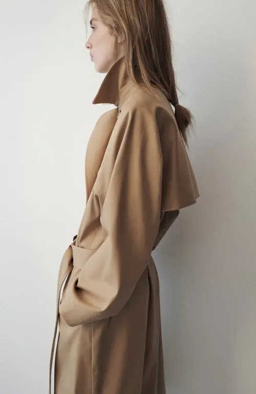 Mango Belted Double Breasted Trench Coat