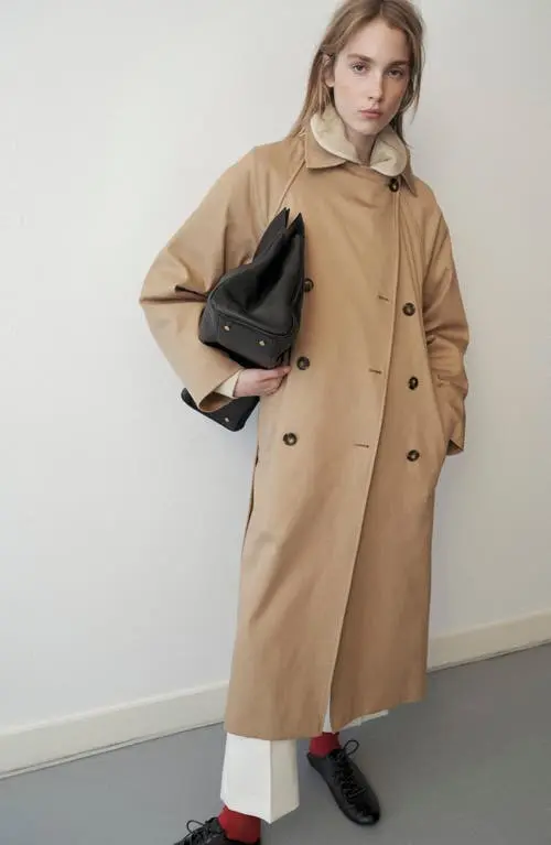Mango Belted Double Breasted Trench Coat