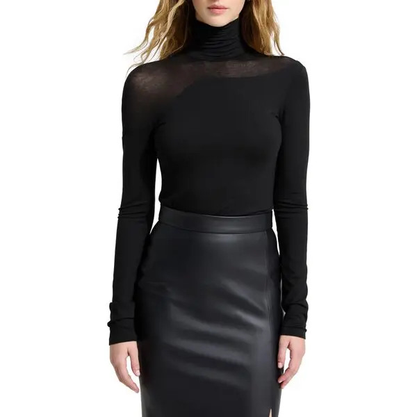 MARCELLA Luca Turtleneck Knit Top - Black