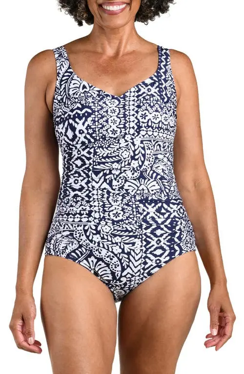 MAXINE OF HOLLYWOOD Bohemia Ruched One-piece Swimsuit