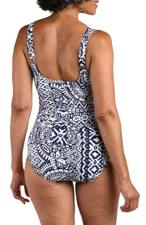 MAXINE OF HOLLYWOOD Bohemia Ruched One-piece Swimsuit