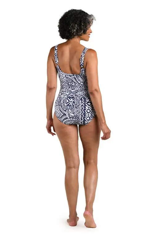 MAXINE OF HOLLYWOOD Bohemia Ruched One-piece Swimsuit