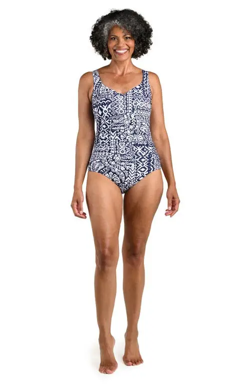 MAXINE OF HOLLYWOOD Bohemia Ruched One-piece Swimsuit