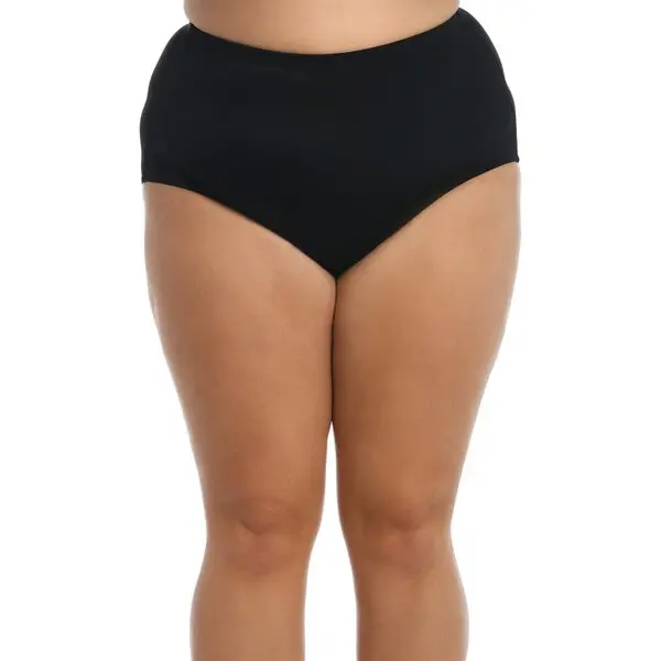MAXINE OF HOLLYWOOD Full Coverage High Waist Swim Briefs
