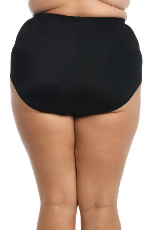 MAXINE OF HOLLYWOOD Full Coverage High Waist Swim Briefs