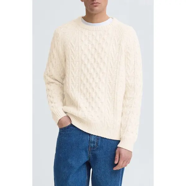 !SOLID Vukan Cable Knit Crewneck Sweater