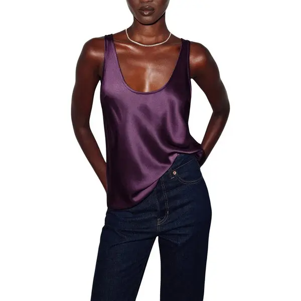 REFORMATION Veya Silk Tank - Crushed Violet