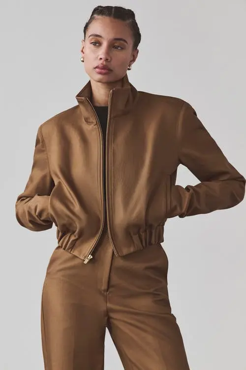 ARTEMIS Sabrina Bomber Jacket - Khaki