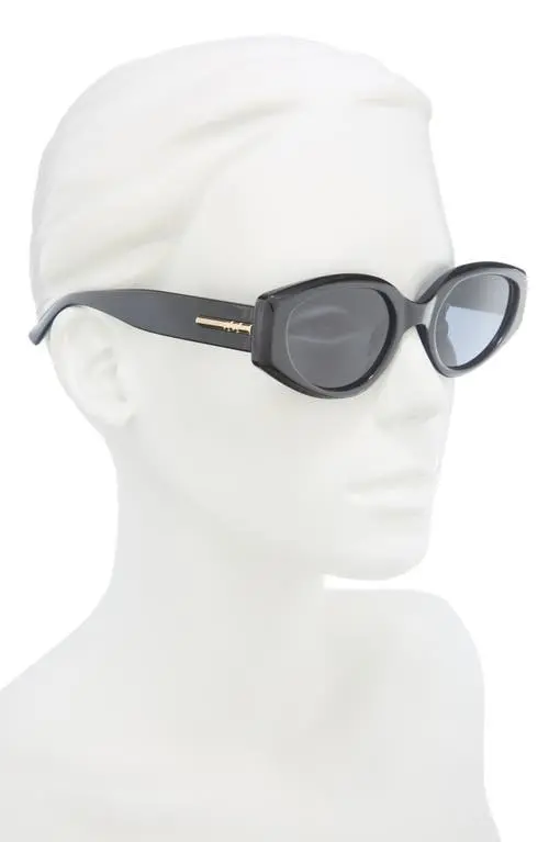 Le Specs Fevered 53mm Oval Sunglasses - Black/smoke Mono