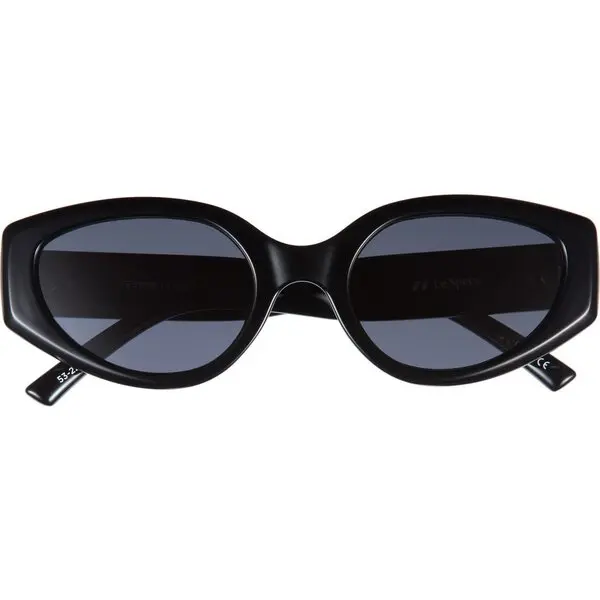 Le Specs Fevered 53mm Oval Sunglasses - Black/smoke Mono